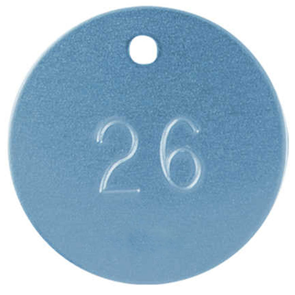Aluminium Numbered Tree Tags Round Blue - Forestry Tools