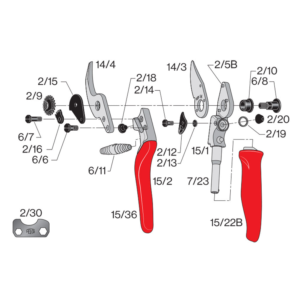 Felco 15 Small Rot Handle Pruner - Forestry Tools